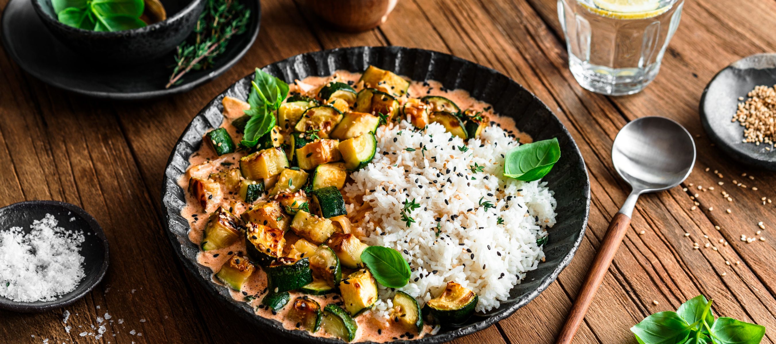 Zucchini-Frischkäse-Curry mit Reis Rezept einfach zubereitet - Kerrygold